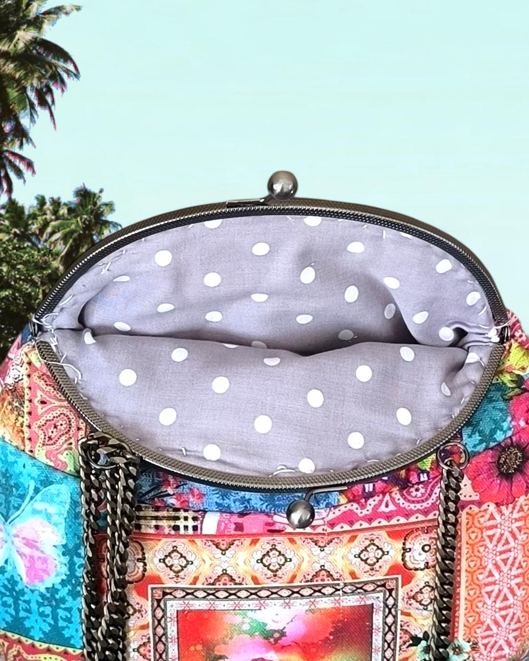 Vintage Shoulder Bag – Handmade With Retro Cotton Fabric & Chain - Etsy