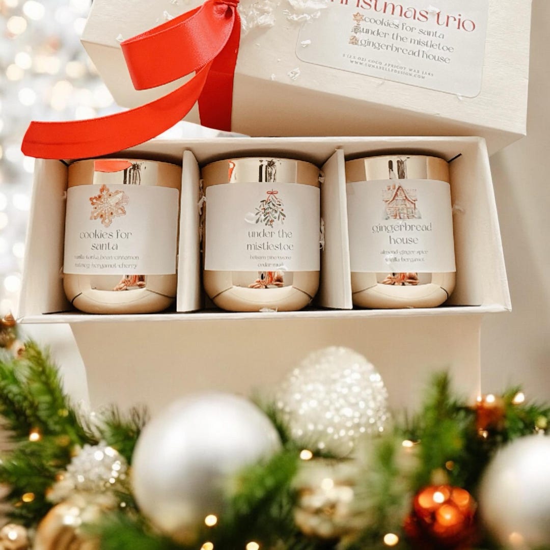 Christmas Mini Trio Candle Set, Hand Poured, Coconut Soy, Candle, 2.5 ...