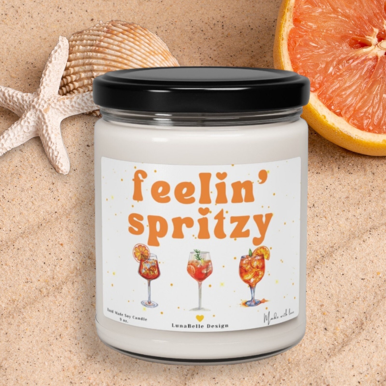Feelin' Spritzy Soy Candle Feelin' Spritzy Aperol Spritz Lover Candle ...