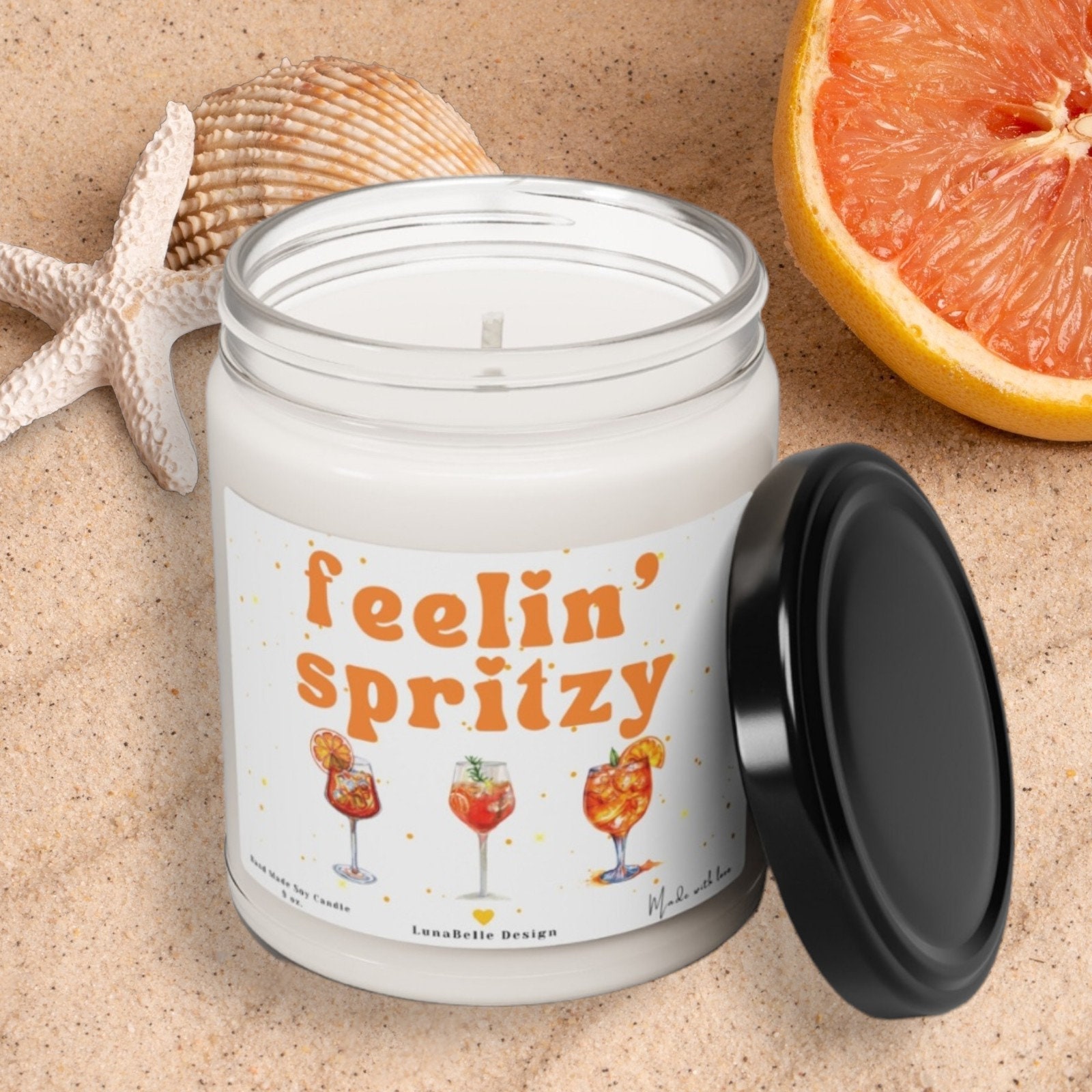 Feelin' Spritzy Soy Candle Feelin' Spritzy Aperol Spritz Lover Candle ...