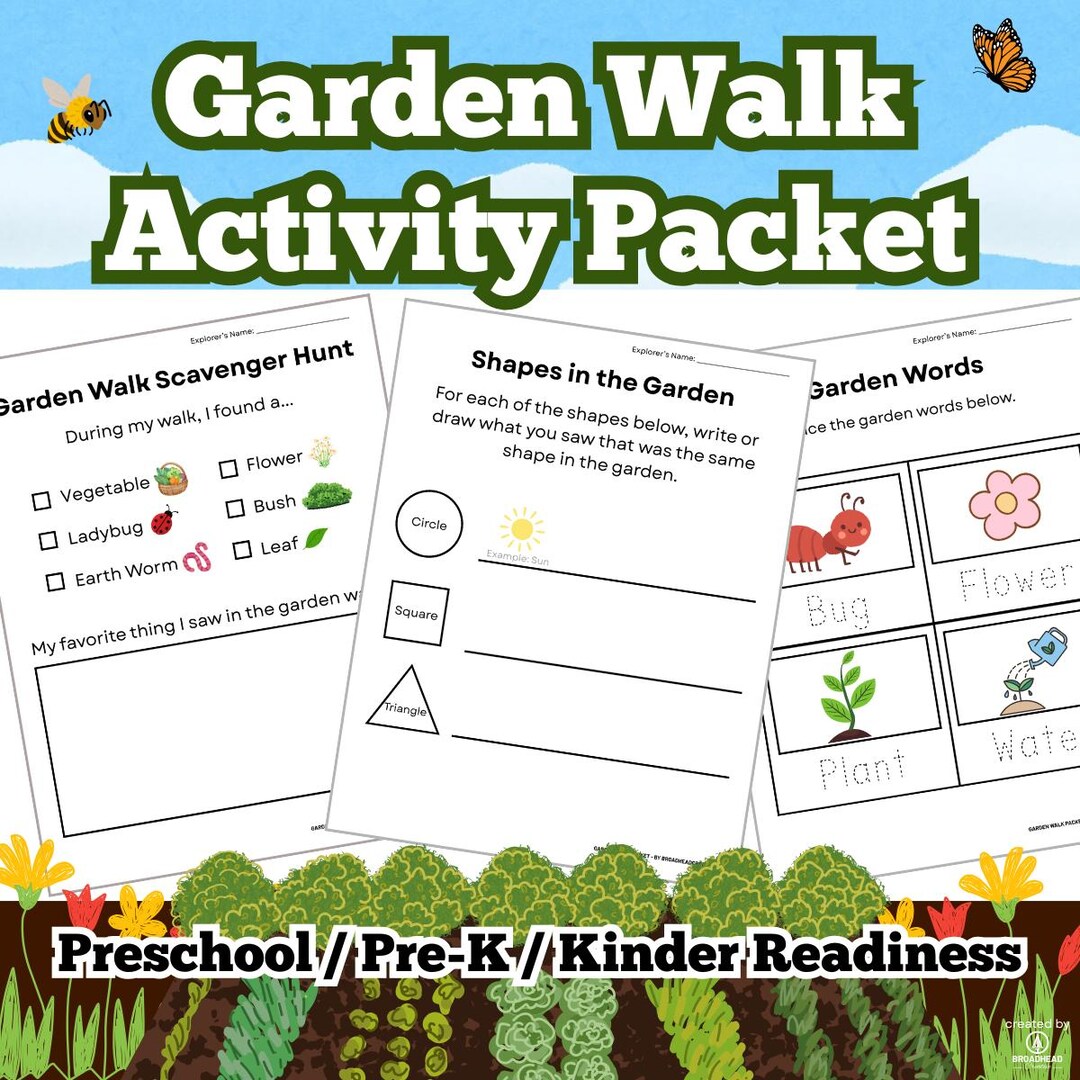 Garden Walk Worksheets | Preschool & Pre-k Worksheets | Scavenger Hunt ...