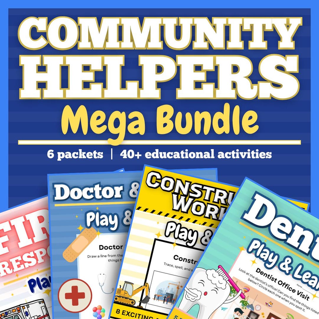 Community Helpers Mega Pack | Preschool Worksheets | Doctor, Dentist ...