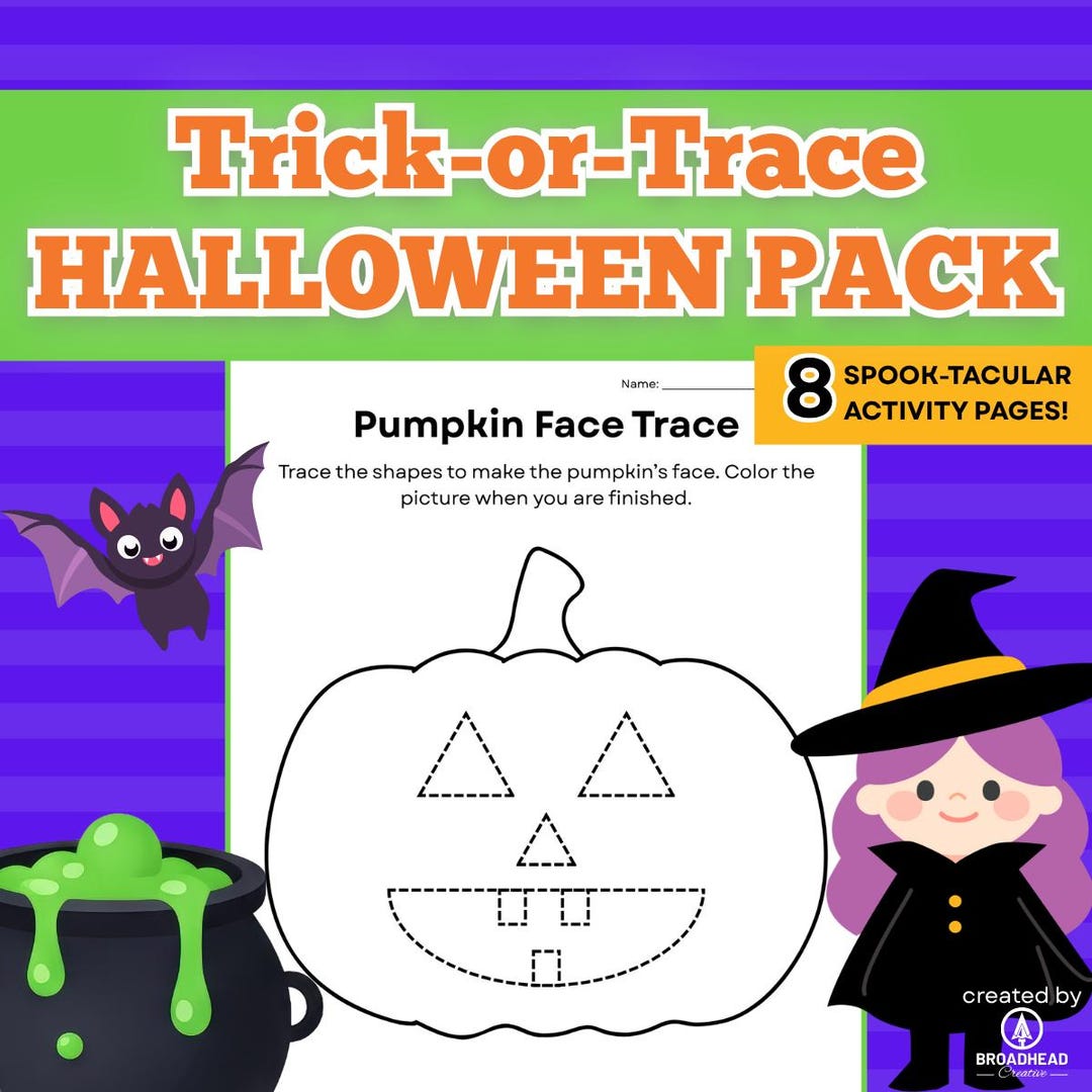 Trick-or-trace Halloween Pack | Preschool Tracing Worksheets, Fine ...
