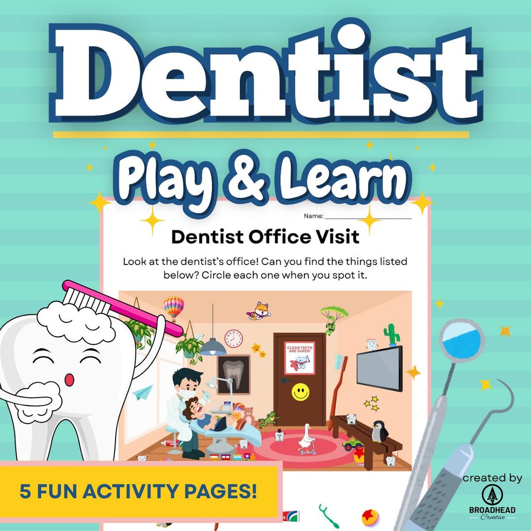 Dentist Play & Learn Packet | Preschool Worksheets | Counting, Tracing ...