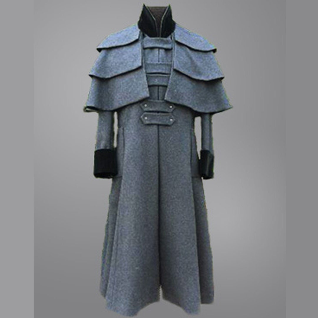 Tailcoattrends New Gray Coachman's 3 Layers Cape the Garrick Wool Long ...