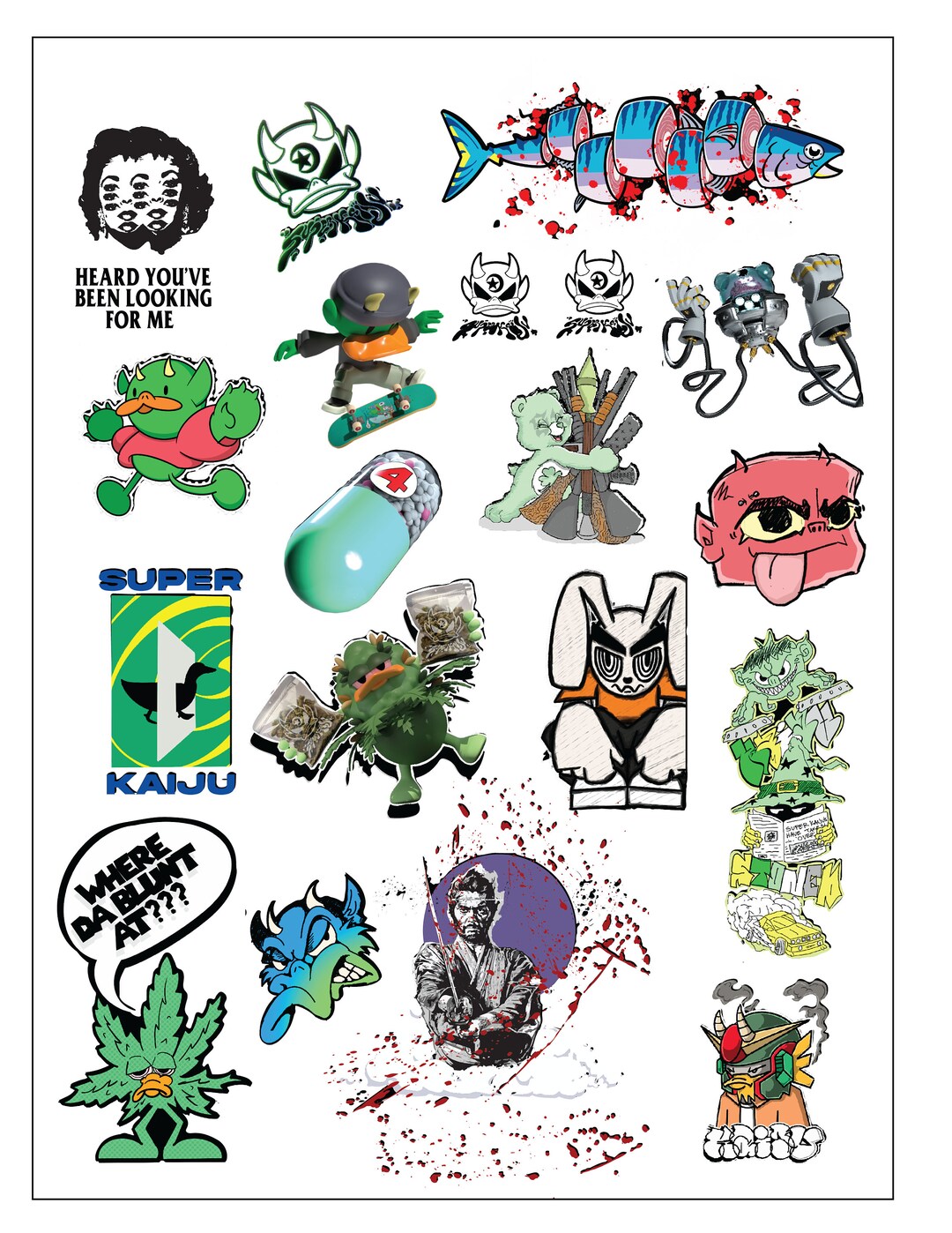 Superkaiju V1 Sticker Sheet - Etsy
