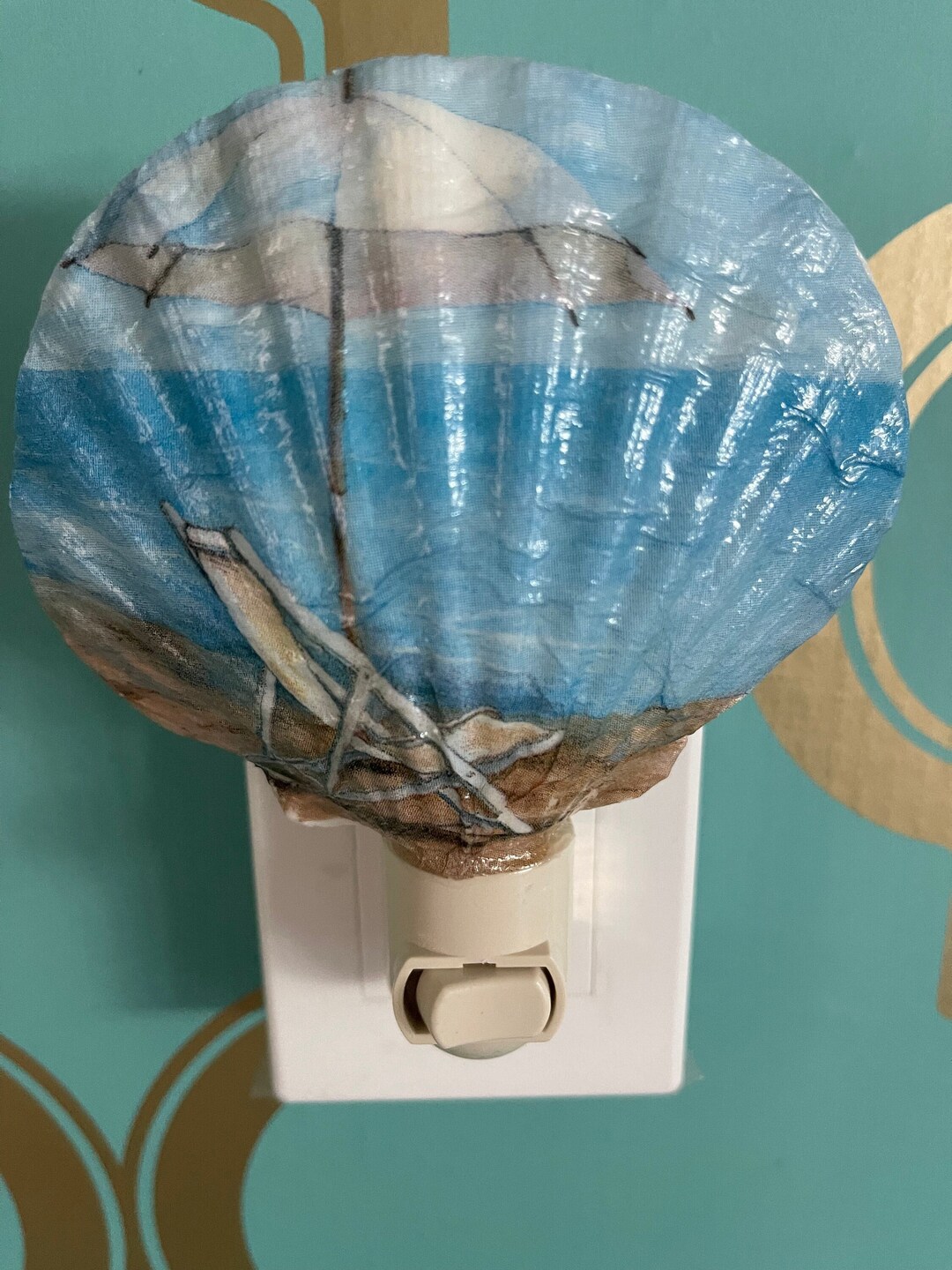 Seashell Night Light, Beach Theme Night Light, Shell Ocean Nightlight ...