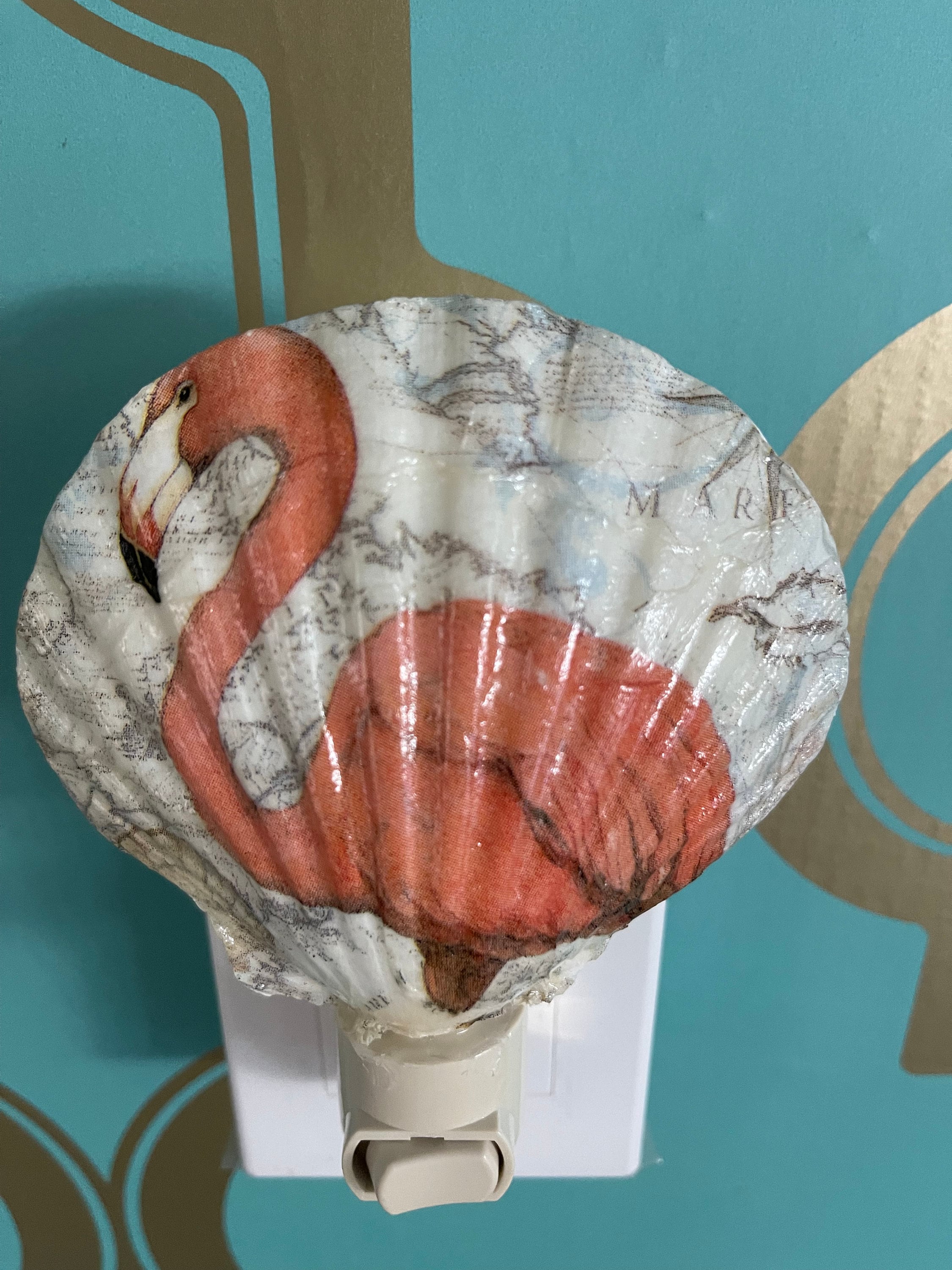 Seashell Night Light, Pink Flamingo Night Light, Shell Ocean Nightlight ...