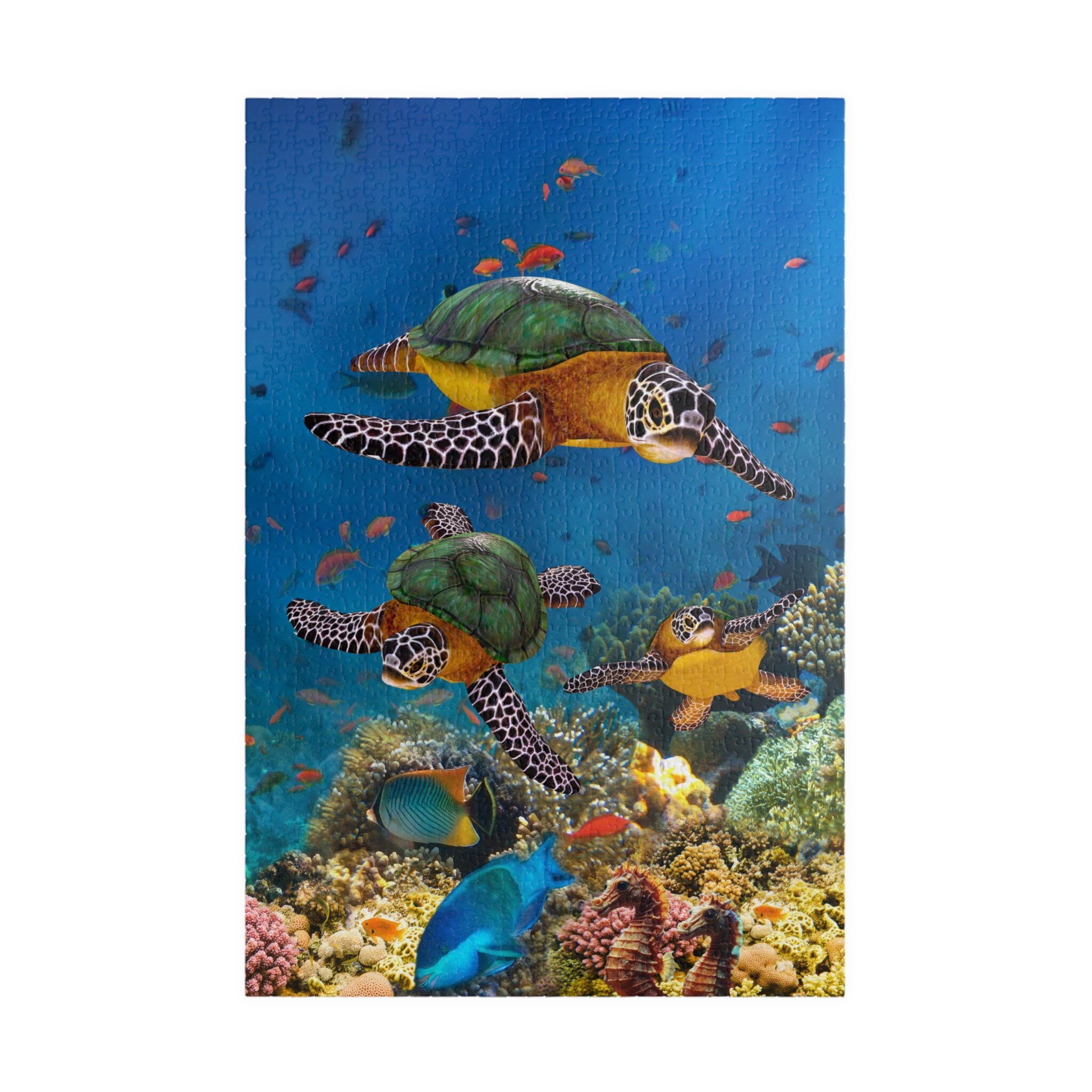 Sea Turtles in Ocean Reef Challenging Jigsaw Puzzle 1014 Piece, Gift ...