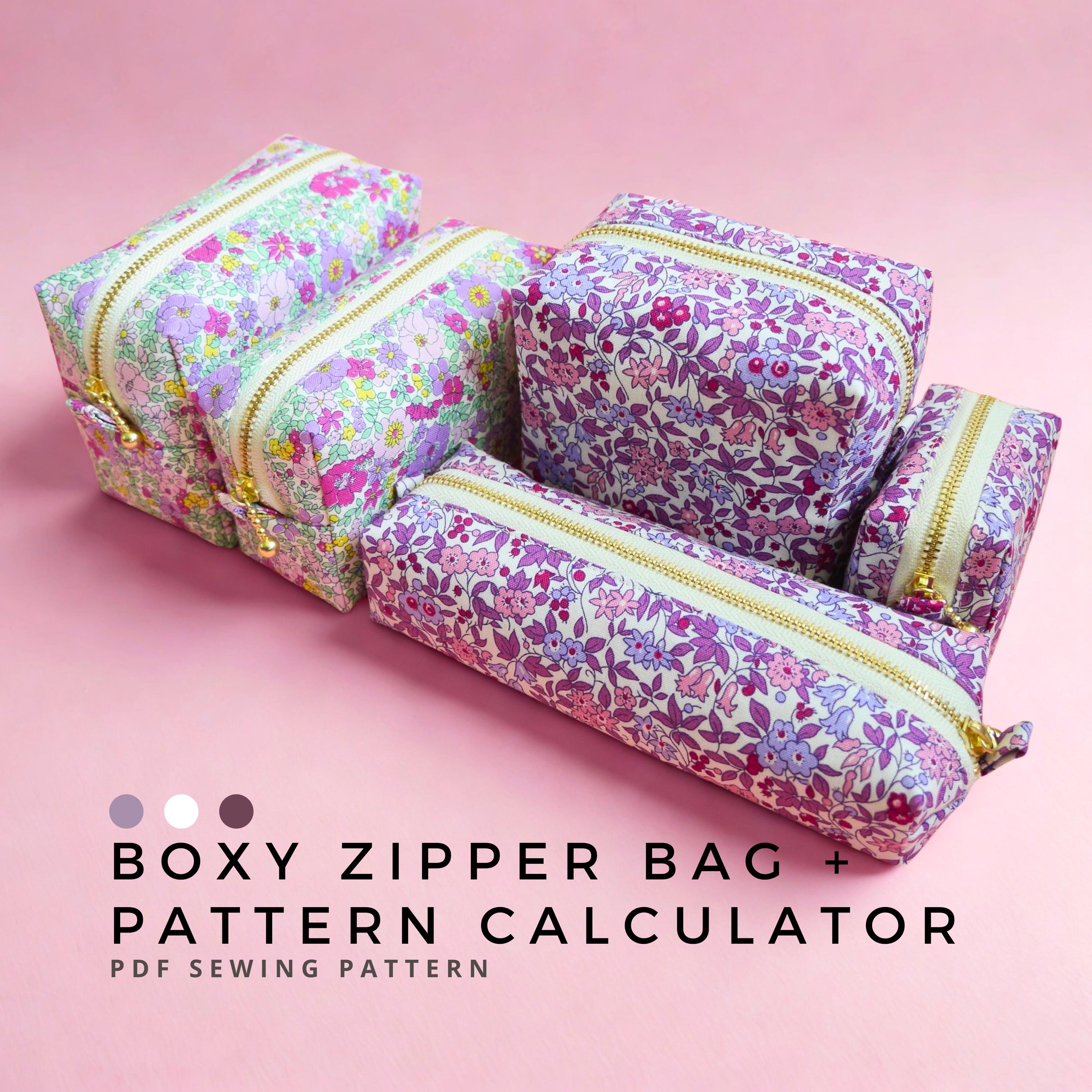 Boxy Zipper Pouch PDF Pattern With Custom Size Calculator & Formula ...