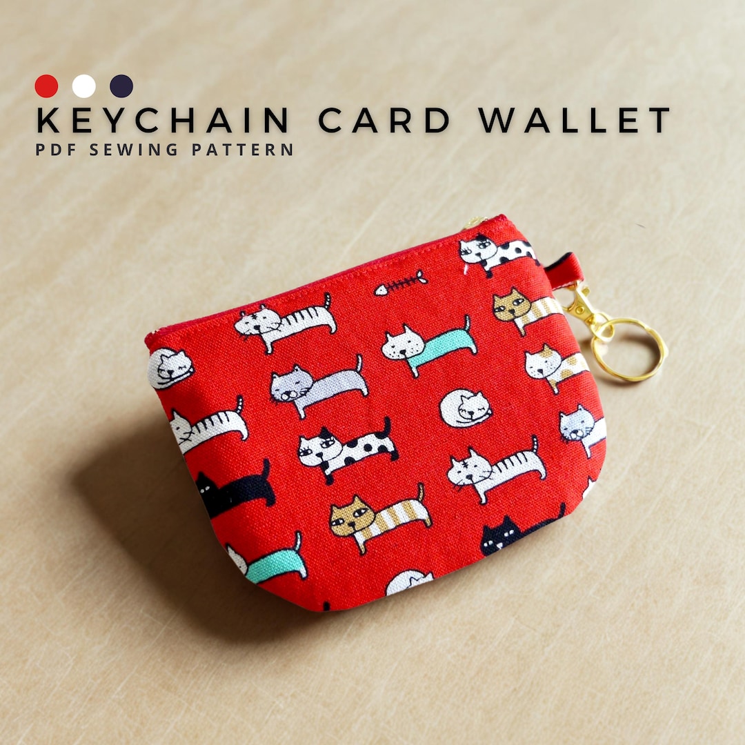 Keychain Card Wallet PDF Sewing Pattern | Bag Charm Zipper Pouch | DIY ...