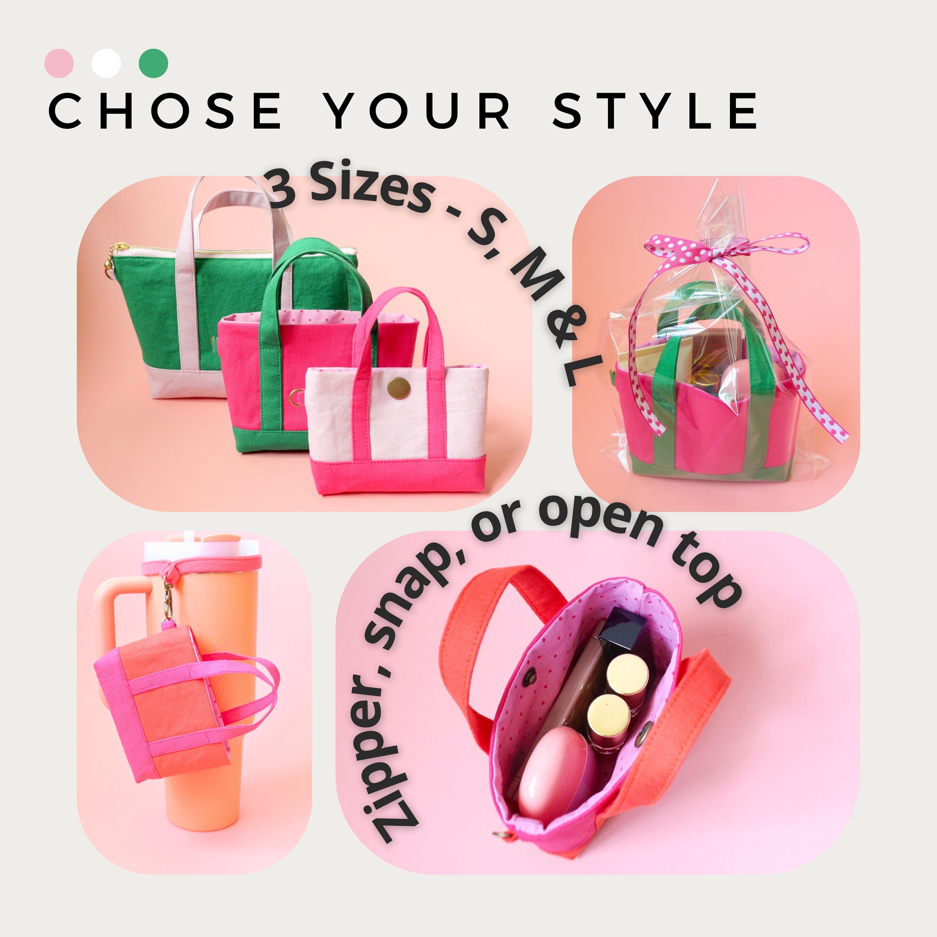 Mini Tote Bag PDF Sewing Pattern – 3 Sizes & Closures - Etsy