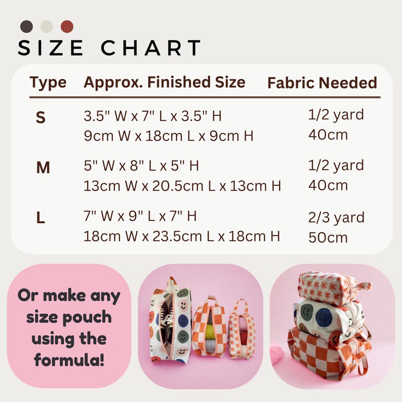 Pop-up Travel Cube Sewing Pattern PDF | 3 Sizes & Custom Size ...