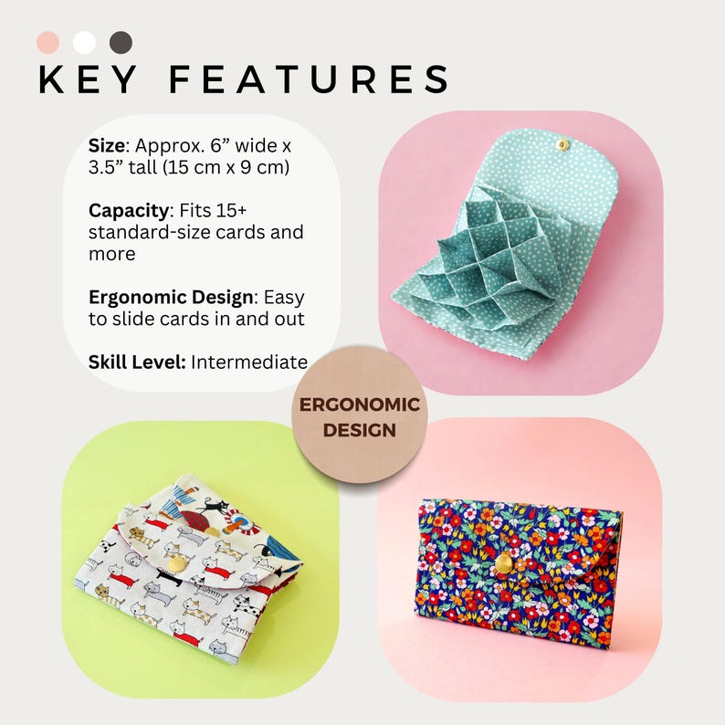 Accordion Card Wallet PDF Sewing Pattern | Fabric Wallet Pattern | DIY ...