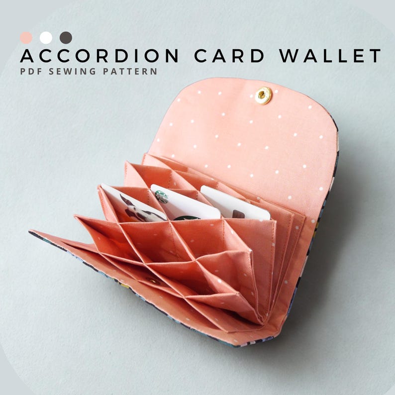 Accordion Card Wallet PDF Sewing Pattern | Fabric Wallet Pattern | DIY Credit Card Holder ...
