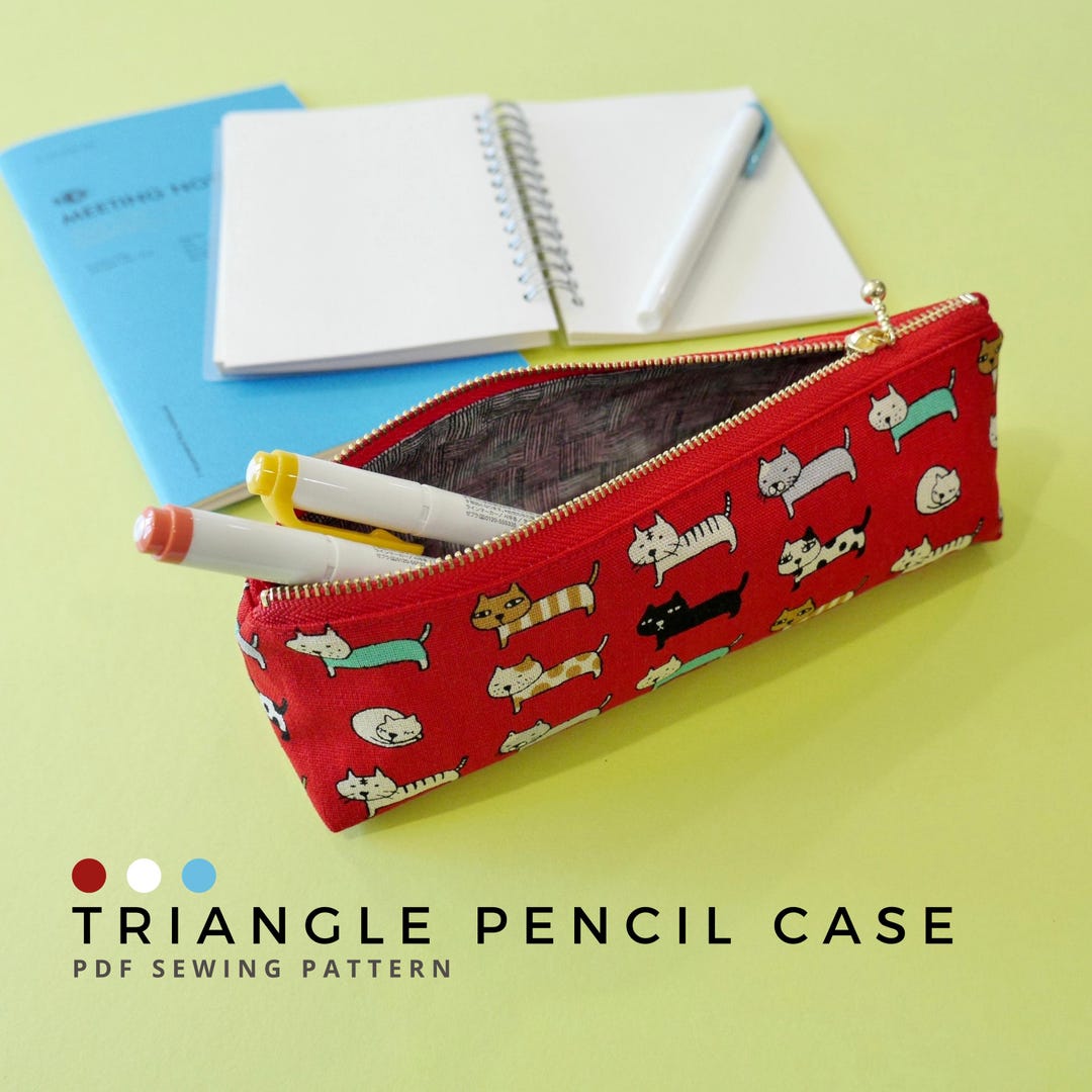 Triangle Pencil Case PDF Pattern | DIY Makeup Brush Pouch | Easy ...