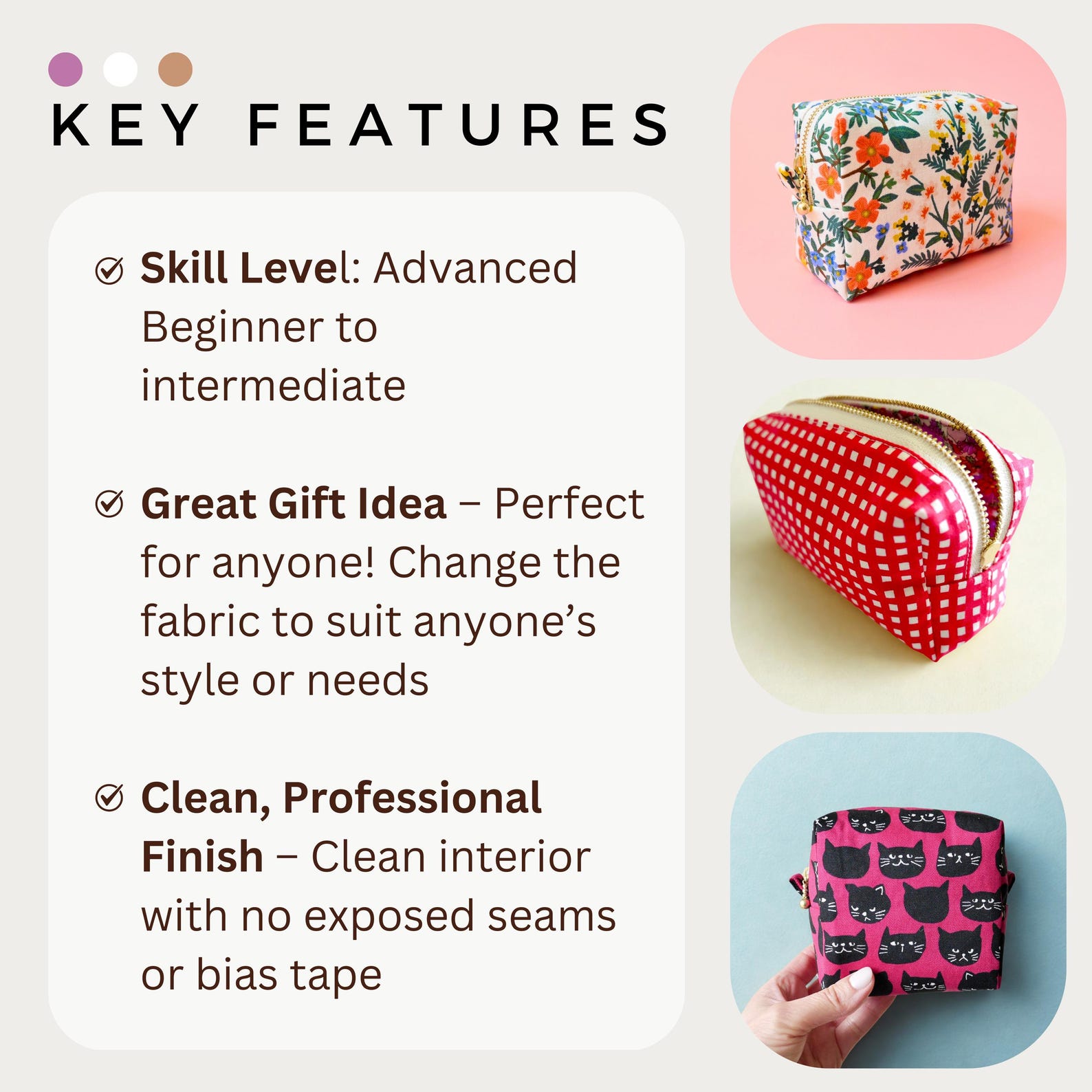 Boxy Zipper Pouch PDF Pattern With Custom Size Calculator & Formula ...