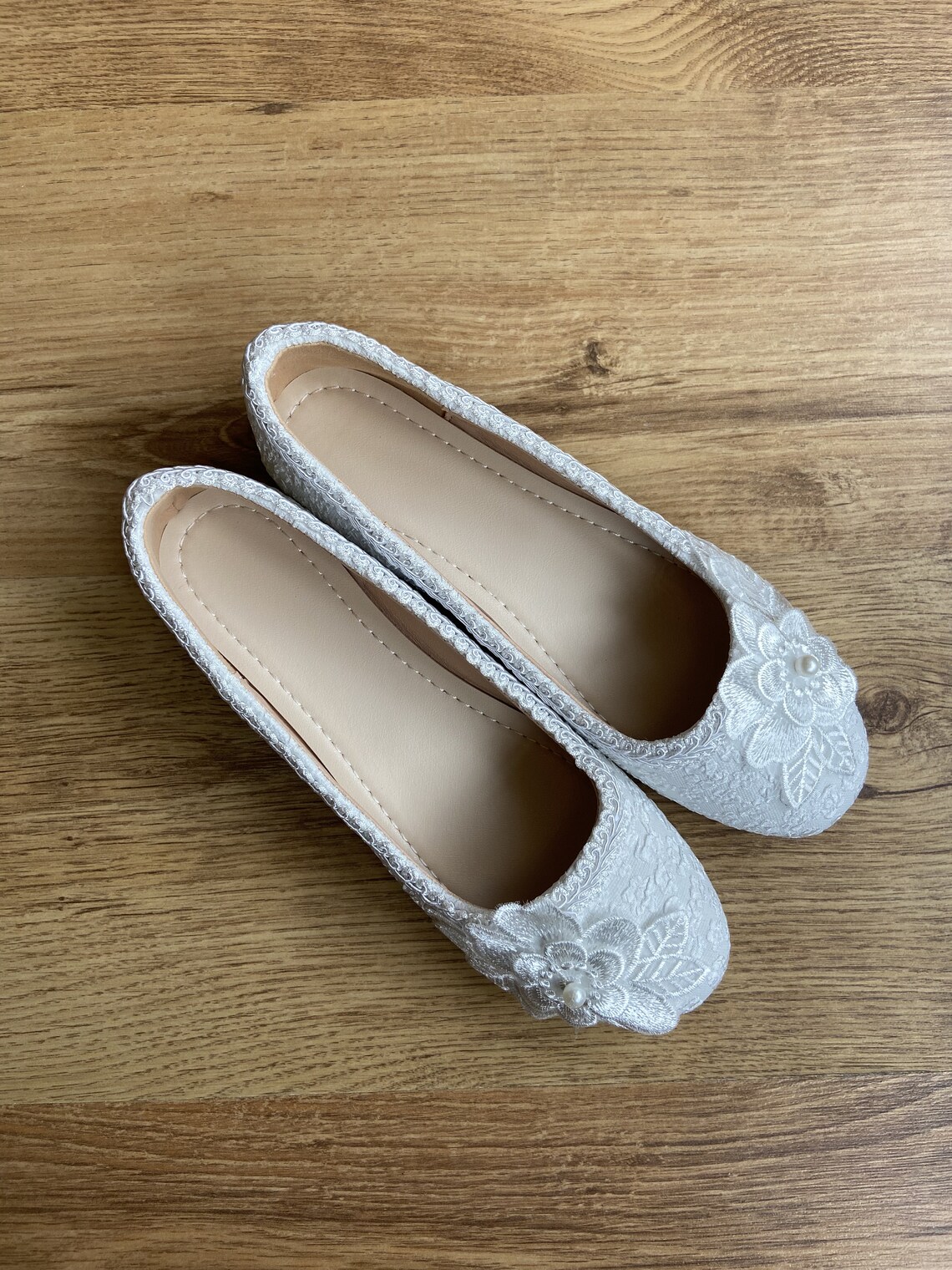 Eloise-lace Bridal Flats, Low Heel, Wedding Shoes Flat, Brides Shoes ...