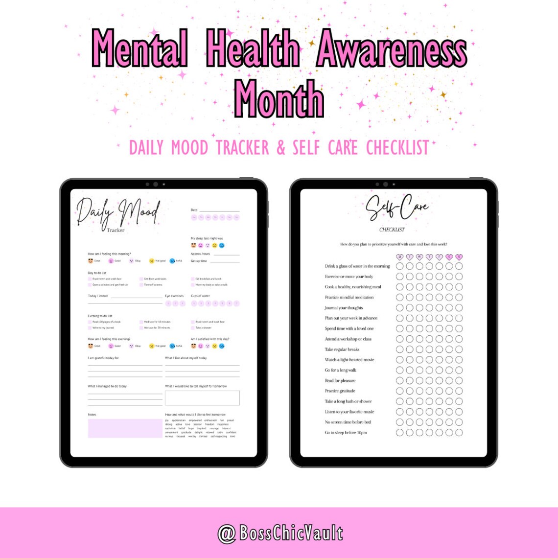 Daily Mood Tracker, Printable Mood Track, Emotion Tracker, Mood Journal ...