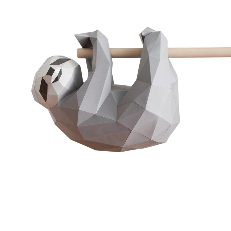 Hanging Sloth 3D Papercraft. You Get SVG and PDF Digital Downloadable ...