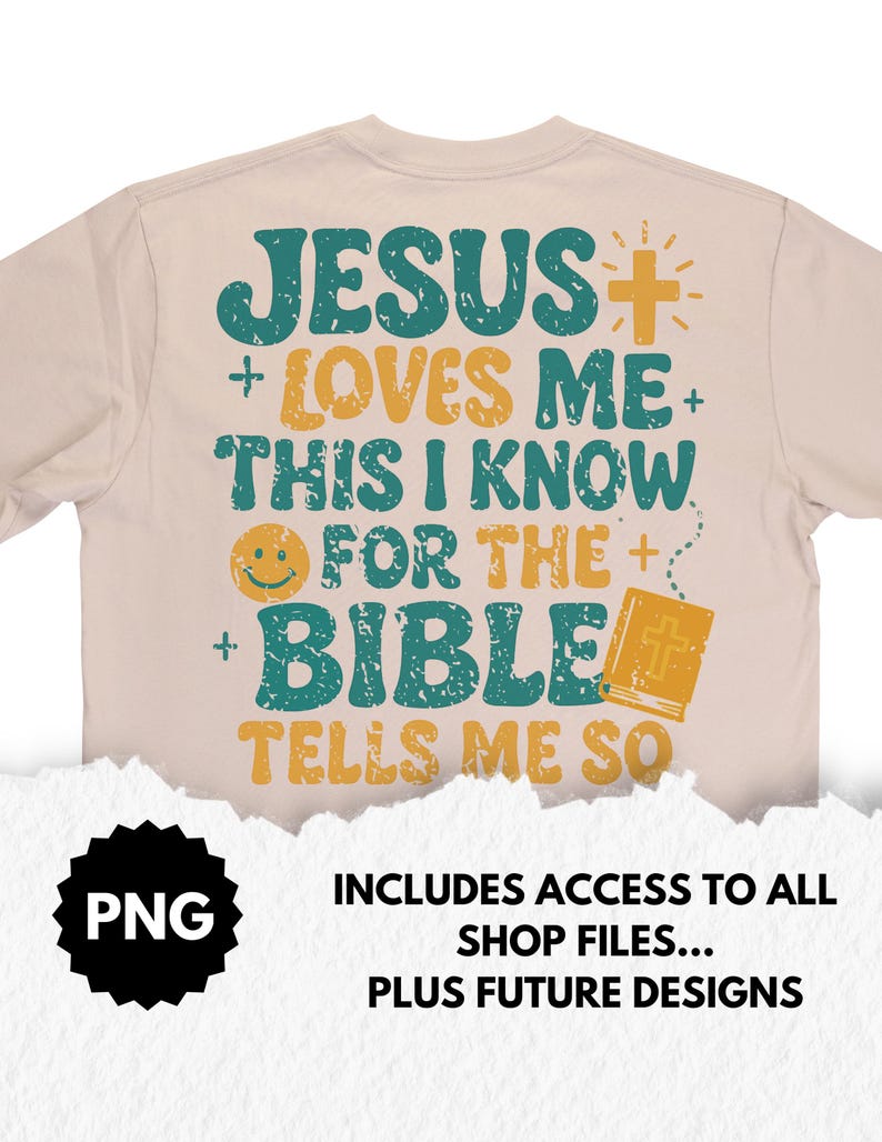 Jesus Loves Me Kids Shirt PNG: Bible Verse Design (digital Download) - Etsy