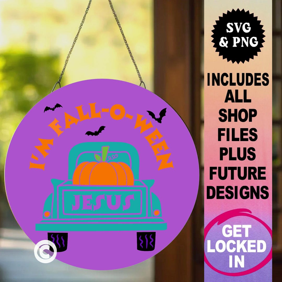 I’m Fall-o-ween Jesus Round Sign Svg, Christian Svg, Fall Door Sign Svg ...