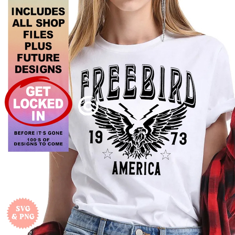 Free Bird Eagle SVG: Southern Rock Band T-shirt Design (SVG & PNG) - Etsy