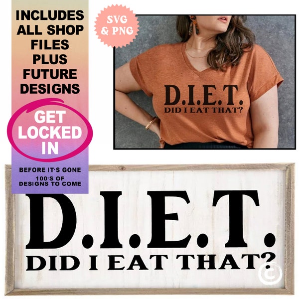 Diet Did I Eat That Svg - Etsy