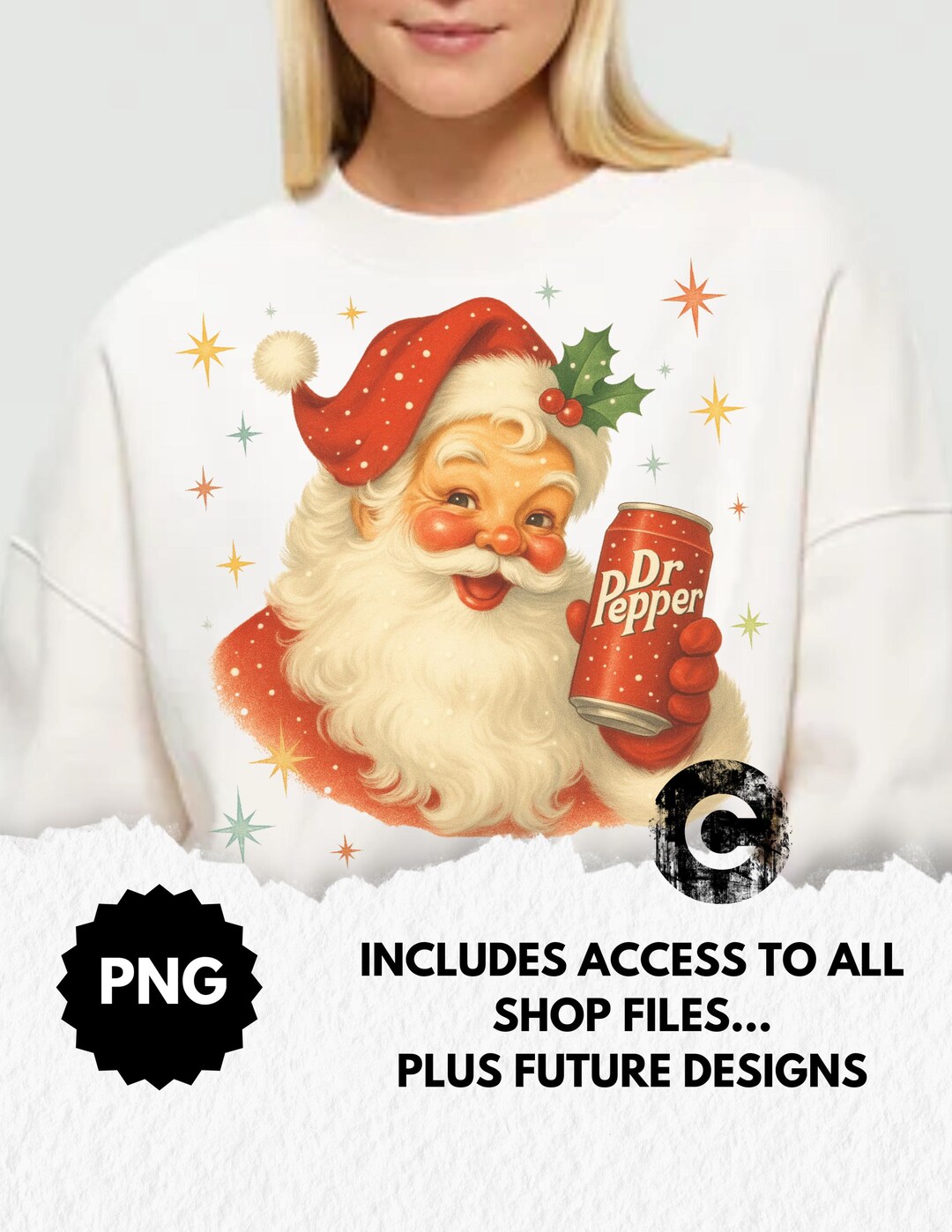 Dr Pepper Christmas Santa PNG: Retro Holiday Design (digital Download ...