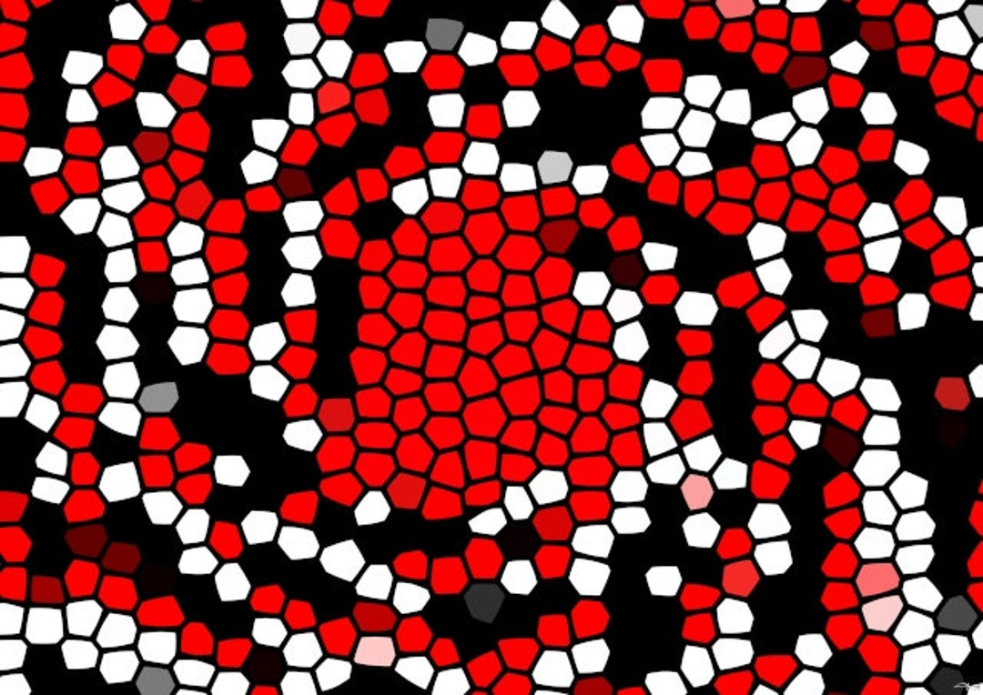 Vitral1 Abstract Printable 2d Art BW Red for Desktop Template High ...