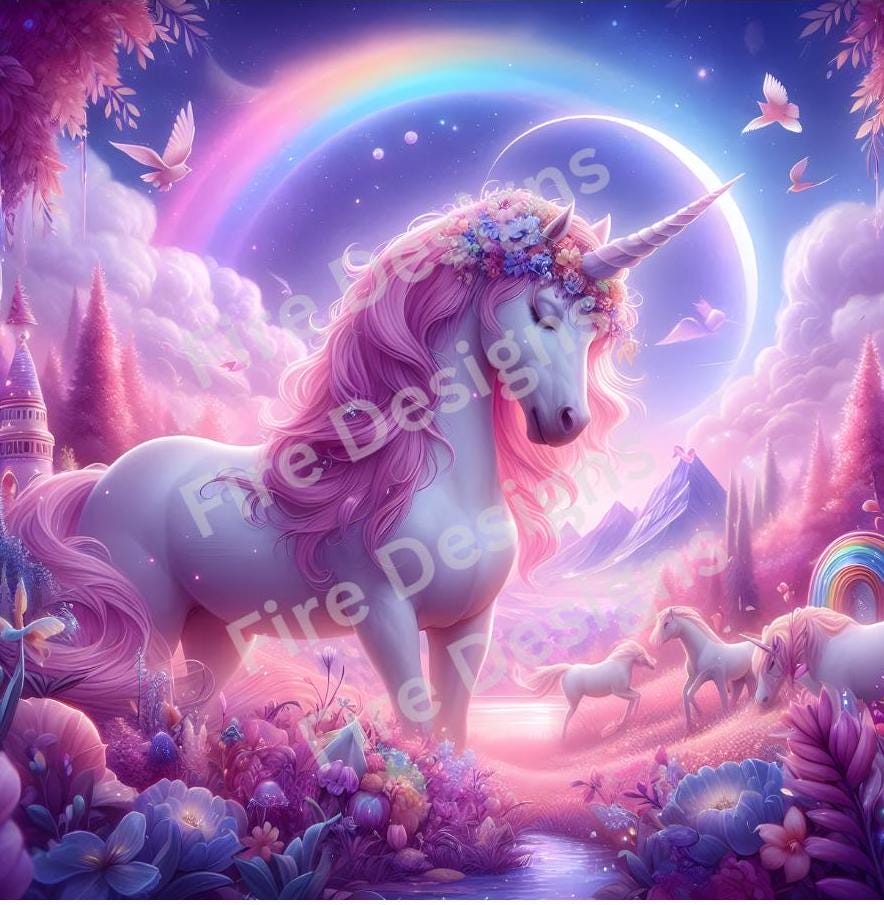 Unicorn, Rainbow, Magical, Mountains, JPEG, Digital - Etsy