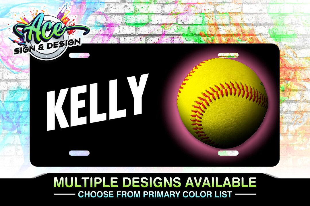 Custom Softball License Plate - Etsy