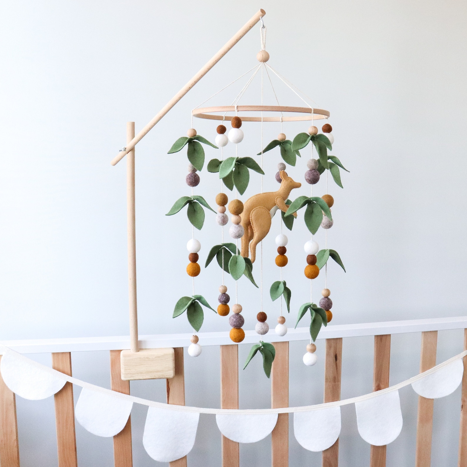 Kangaroo Baby Mobile for Crib, Australian Animals Nursery Decor, Felt ...