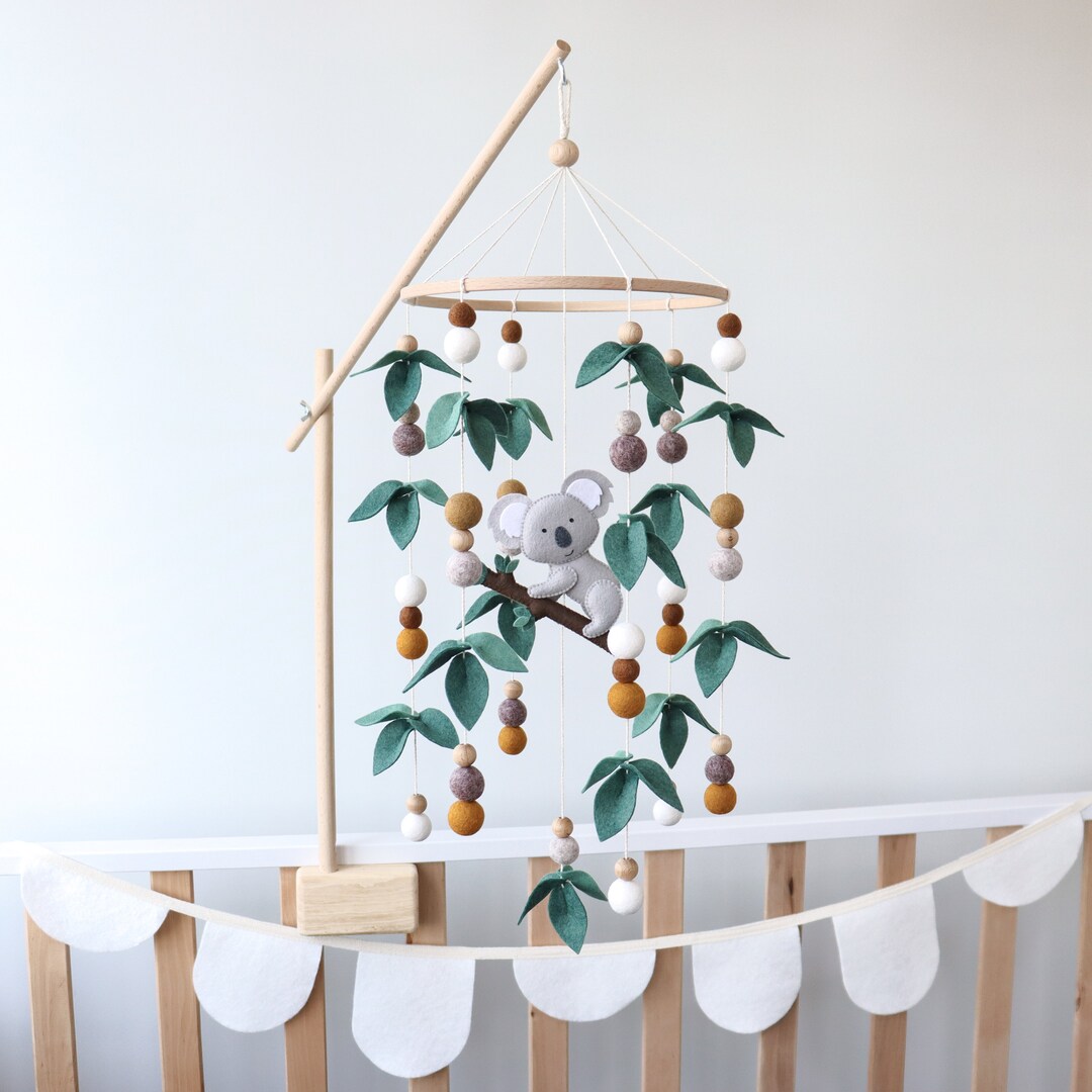 Koala Baby Mobile for Crib, Australian Animals Nursery Decor, Felt ...