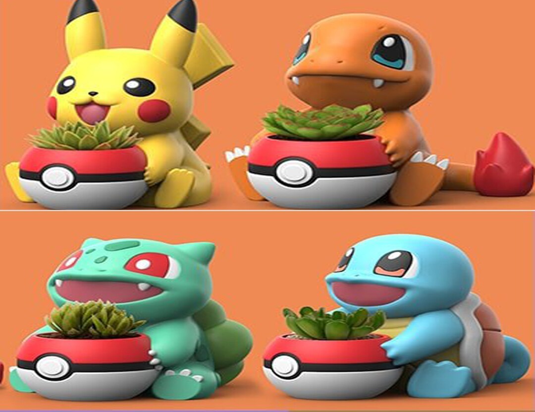 Pokemon Planter Pack STL Files, 3D Printer File - Etsy