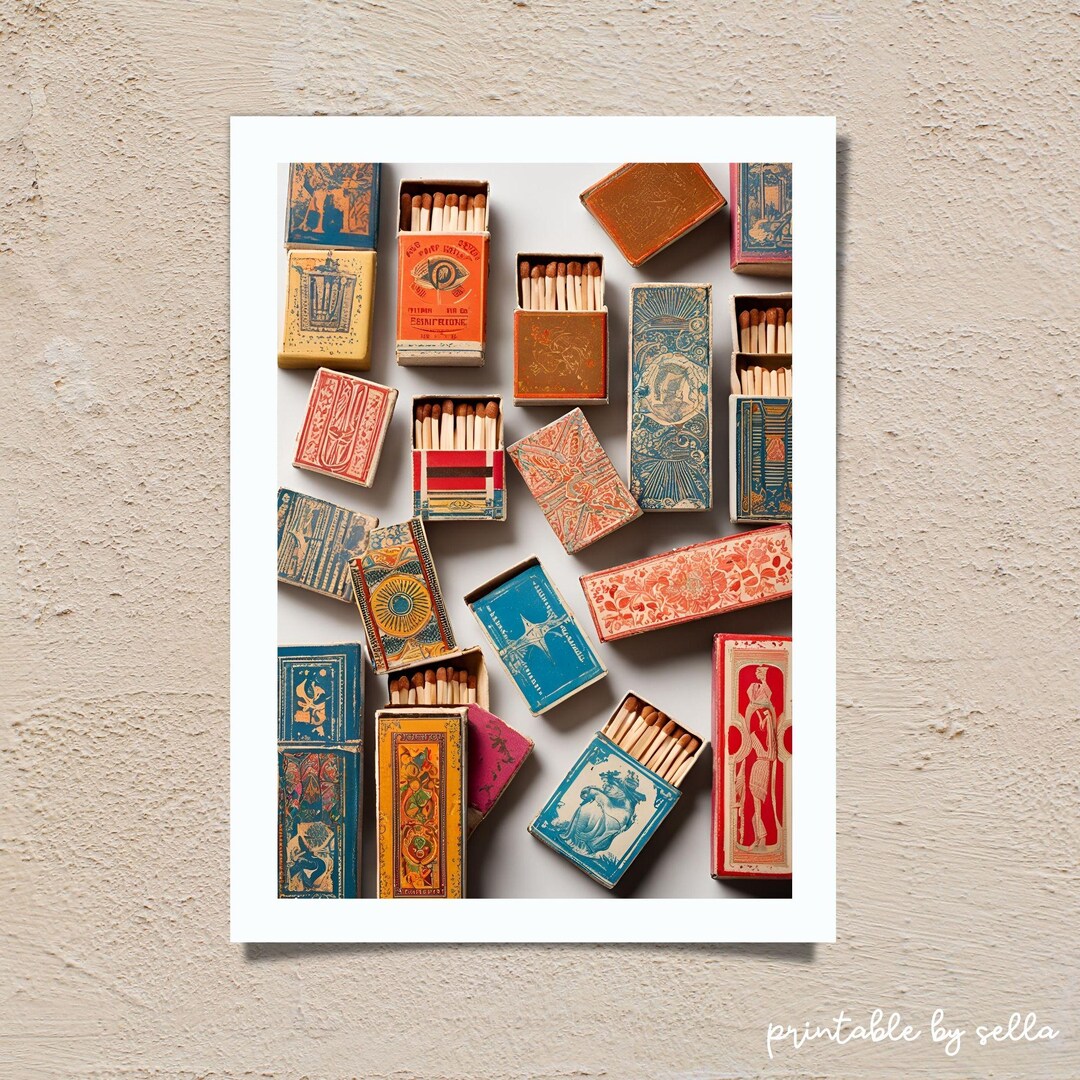 Vintage Matchbox Art Print: Italy Matchbook Poster (digital Download ...