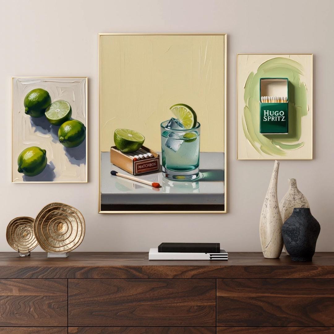 Hugo Spritz Cocktail Recipe Art Print: Summer Bar Cart Decor (digital ...