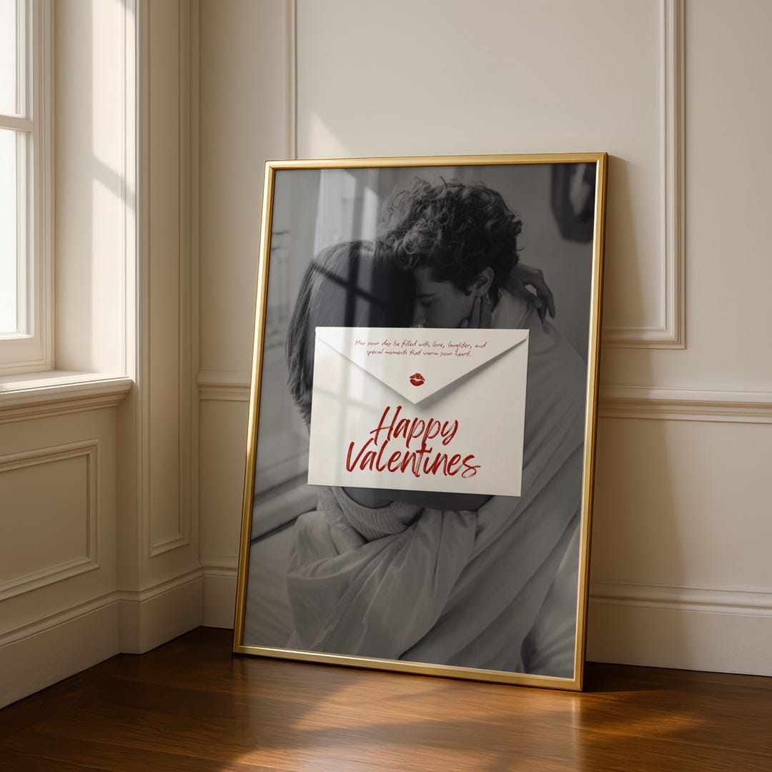Custom Valentine's Day Photo Poster | Personalized Couple Gift (digital ...