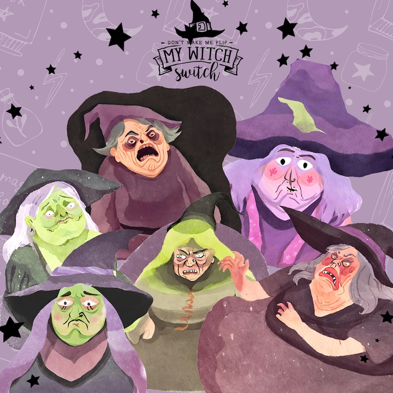 Witch Sticker Printables Png-aesthetic Witch Sticker Set-witchy Digital ...