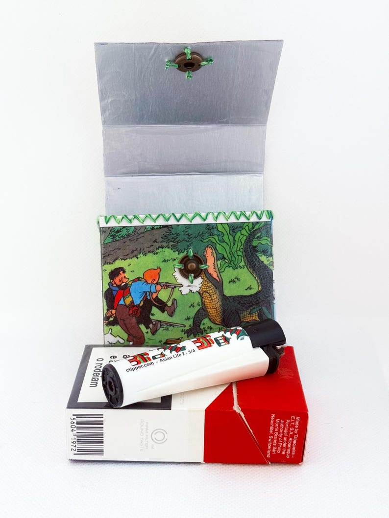 Tintin Comic Cigarette Case – Handmade Recycled Tetra Pak Wallet - Etsy