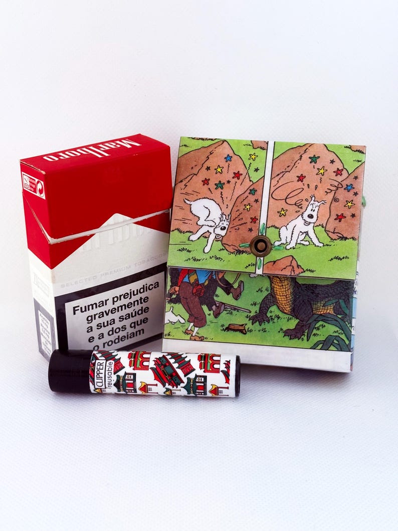 Tintin Comic Cigarette Case – Handmade Recycled Tetra Pak Wallet - Etsy