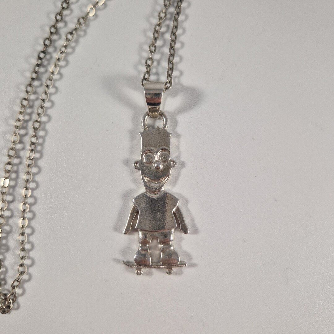 Bart Simpson Solid Silver 925 Pendant. - Etsy