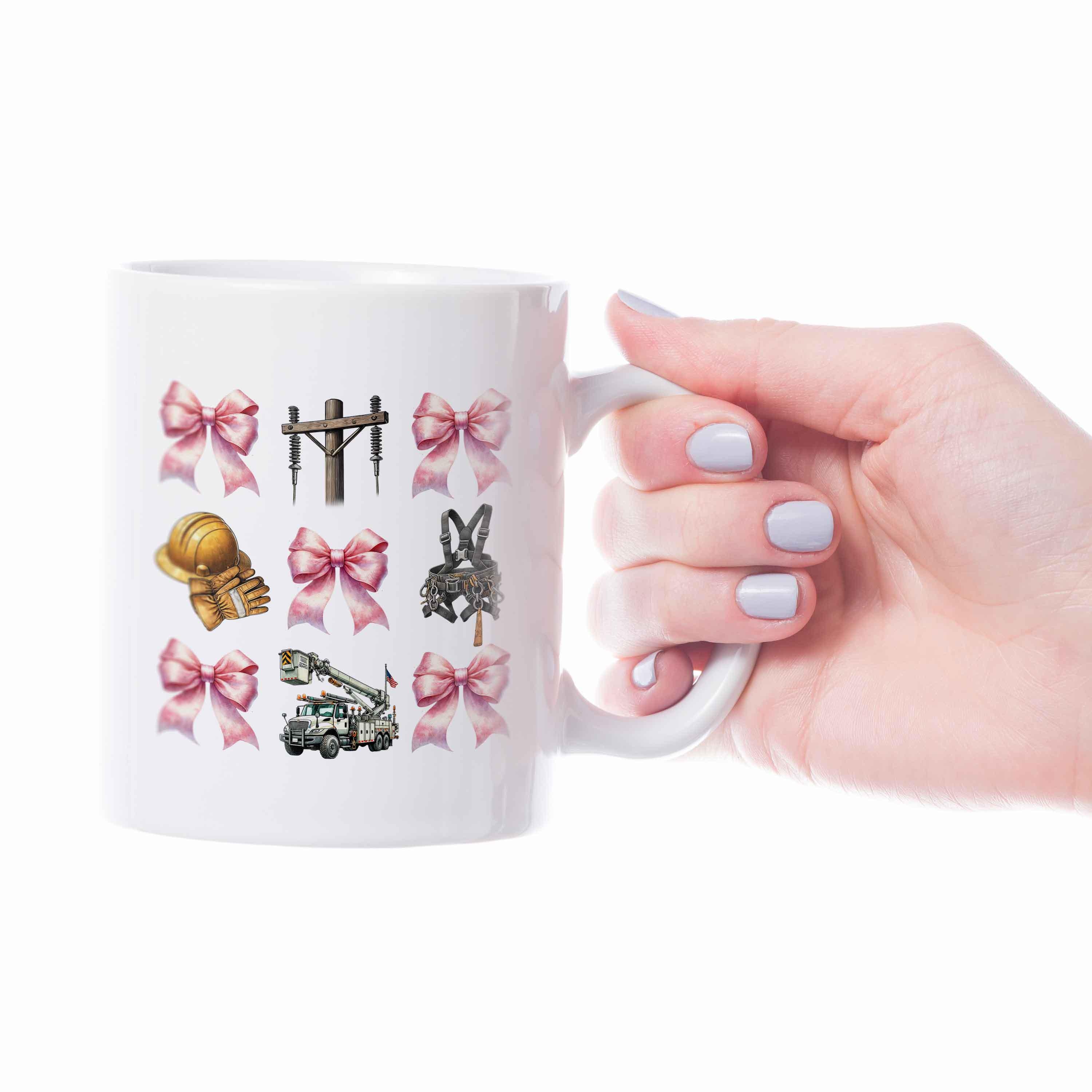 Lineman Wife Clipart | Cute Pink Bows & Powerline Tools | High ...