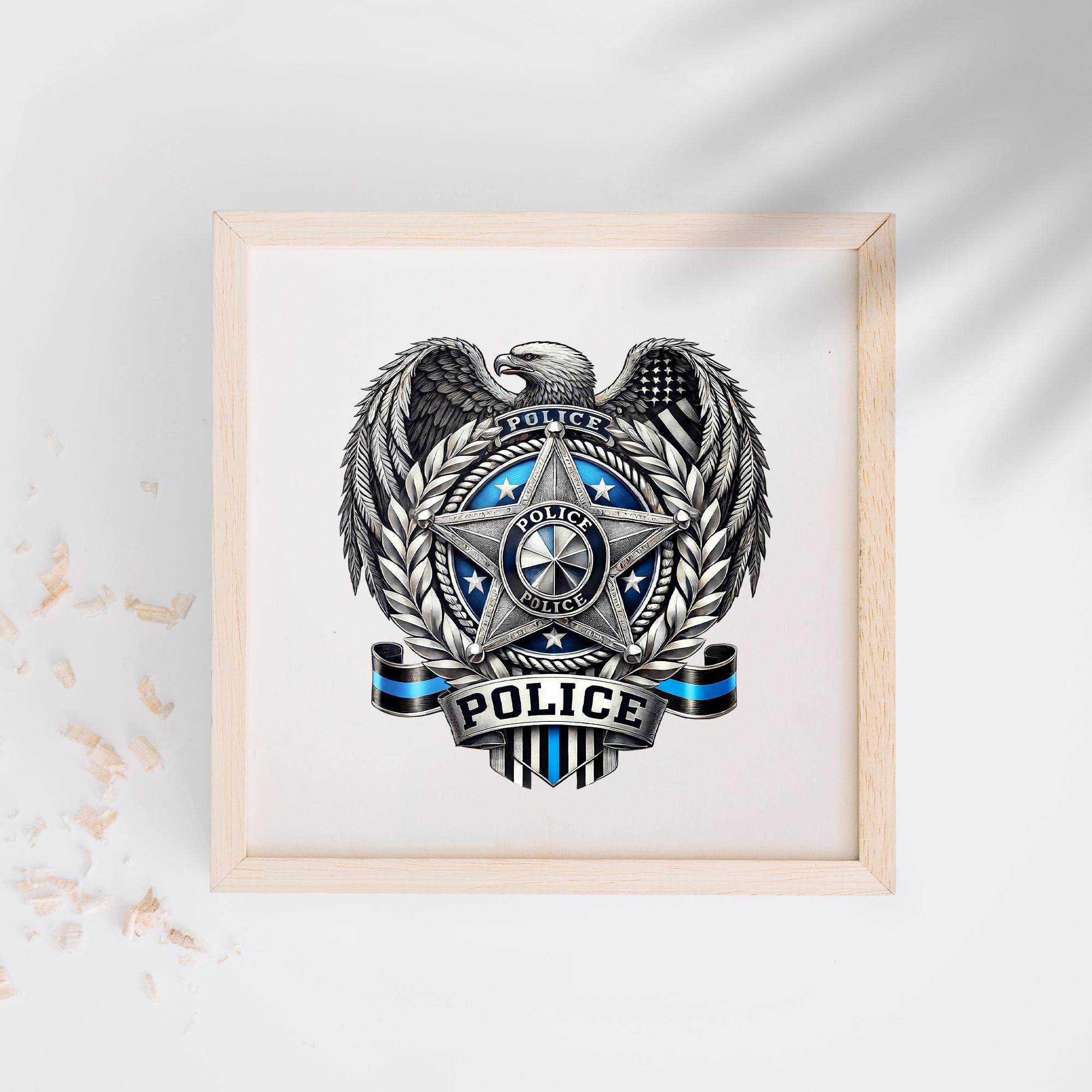 Thin Blue Line Police Badge PNG: Law Enforcement Sublimation Design - Etsy