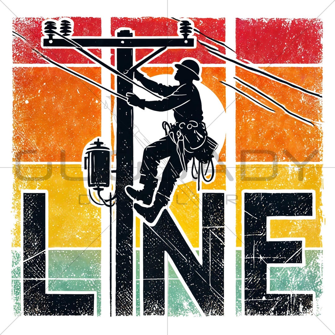 Lineman PNG Patriotic Sublimation Design – Utility Worker Digital ...