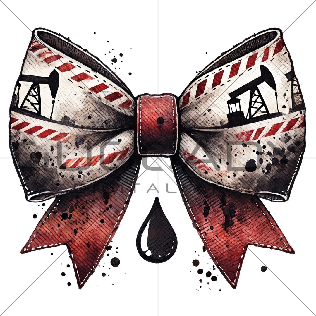 Oilfield Wife Bow PNG, Grunge Watercolor Oil Rig Clipart, Cute Red ...