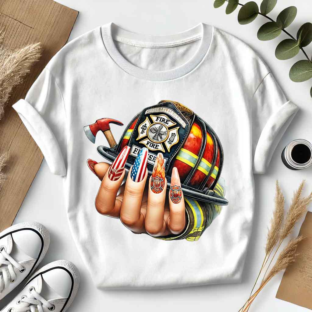 Bold Firefighter Nail Art | Instant Download Clipart for First ...