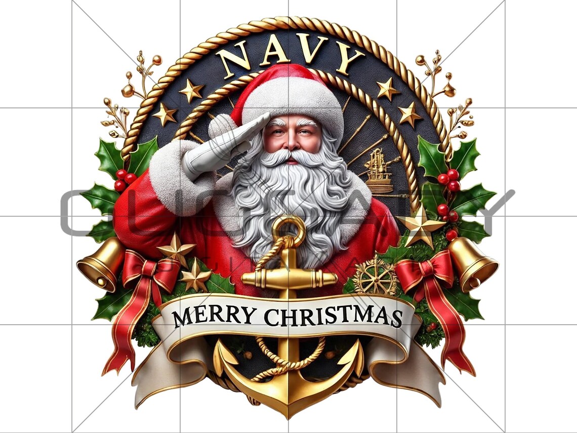 US Navy Santa Claus PNG Sublimation Design - Patriotic Sailor Christmas ...