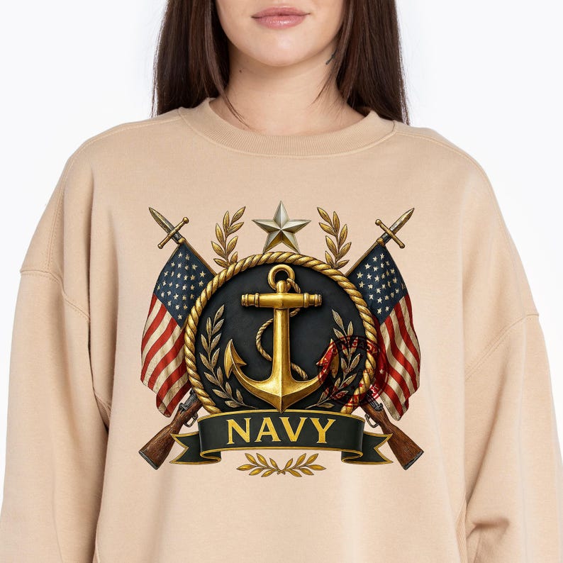 US Navy PNG Sublimation, Military Veteran, Patriotic Anchor, Digital ...