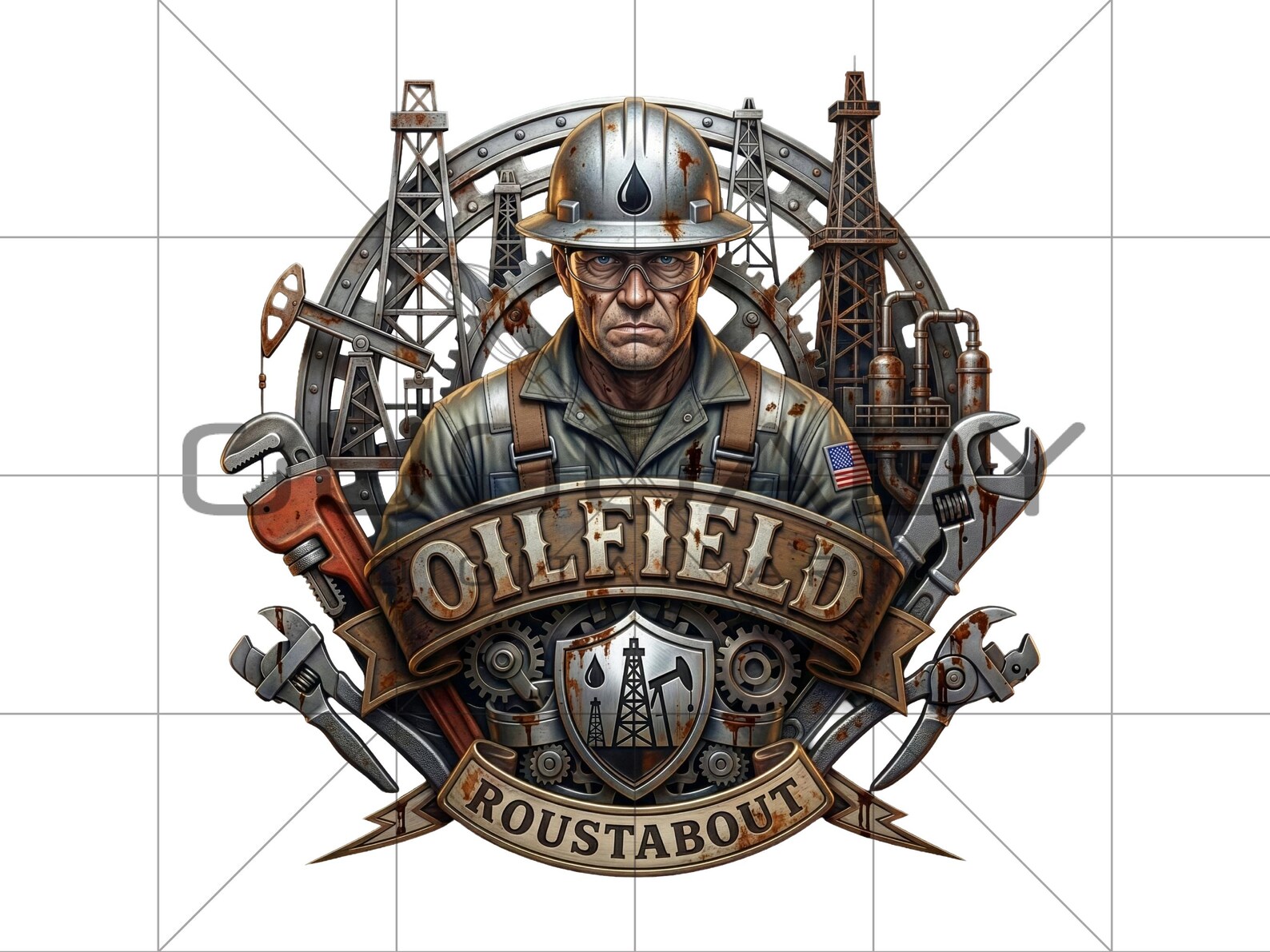 Oilfield Roughneck PNG, Oil Rig Pump Jack Eagle Flag, Oilfield Wife Dad ...